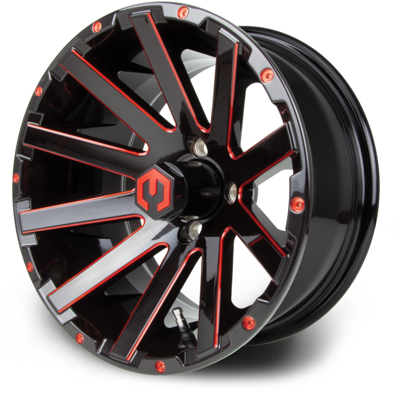 MODZ® Mauler Red & Black 14" Golf Cart Wheel - Bold Upgrade · Golf ...