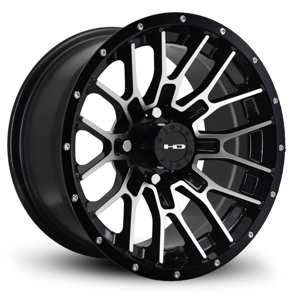 HD Golf RTC 12x7 Gloss Black/Mchnd Fc Blk Riv · Golf Carts Modified