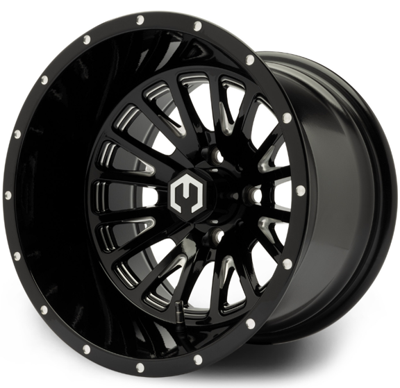 Modz 14X10 Assassin Glossy Black Rim only · Golf Carts Modified