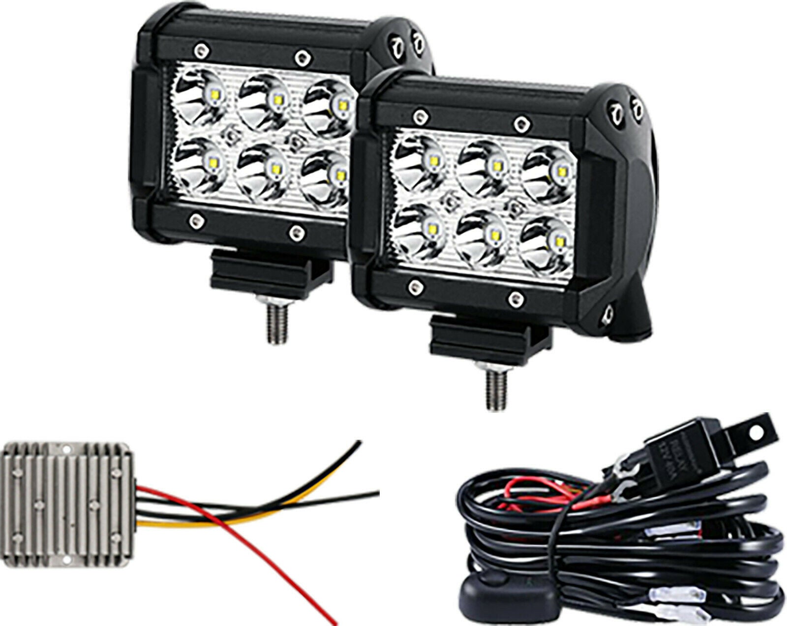 4" Auxbeam 4" LED Spotlight Pair · Golf Carts Modified